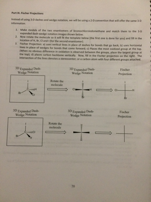 Solved Part IX. Fischer Projections Instead of using 3-D | Chegg.com
