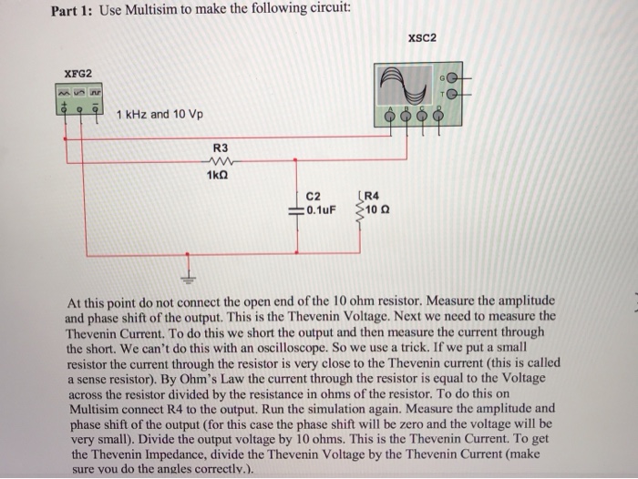 Solved Part 1: Use Multisim to make the following circuit: | Chegg.com