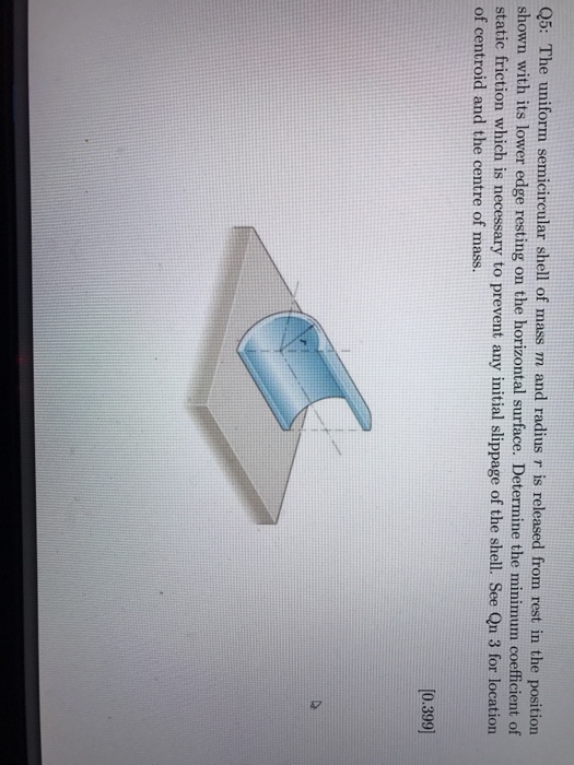 The uniform semicircular shell of mass m and radius r | Chegg.com