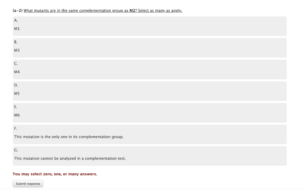 Solved What mutants are in the same complementation group as | Chegg.com