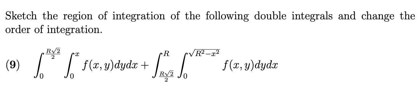 Solved Sketch the region of integration of the following | Chegg.com