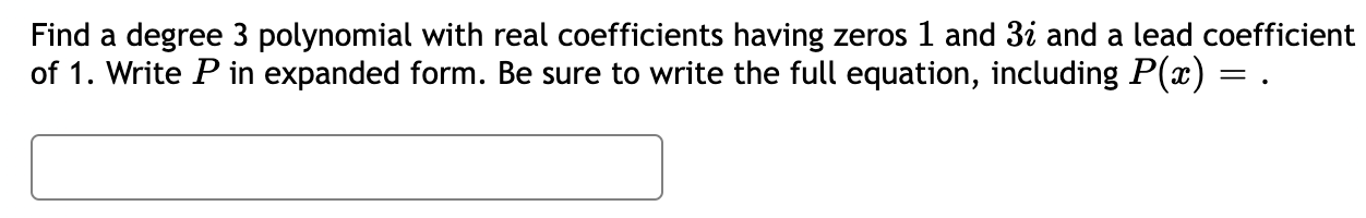 Solved Find an equation of a degree 3 polynomial (in | Chegg.com