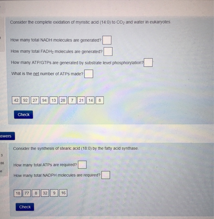Solved Consider the complete oxidation of myristic acid | Chegg.com