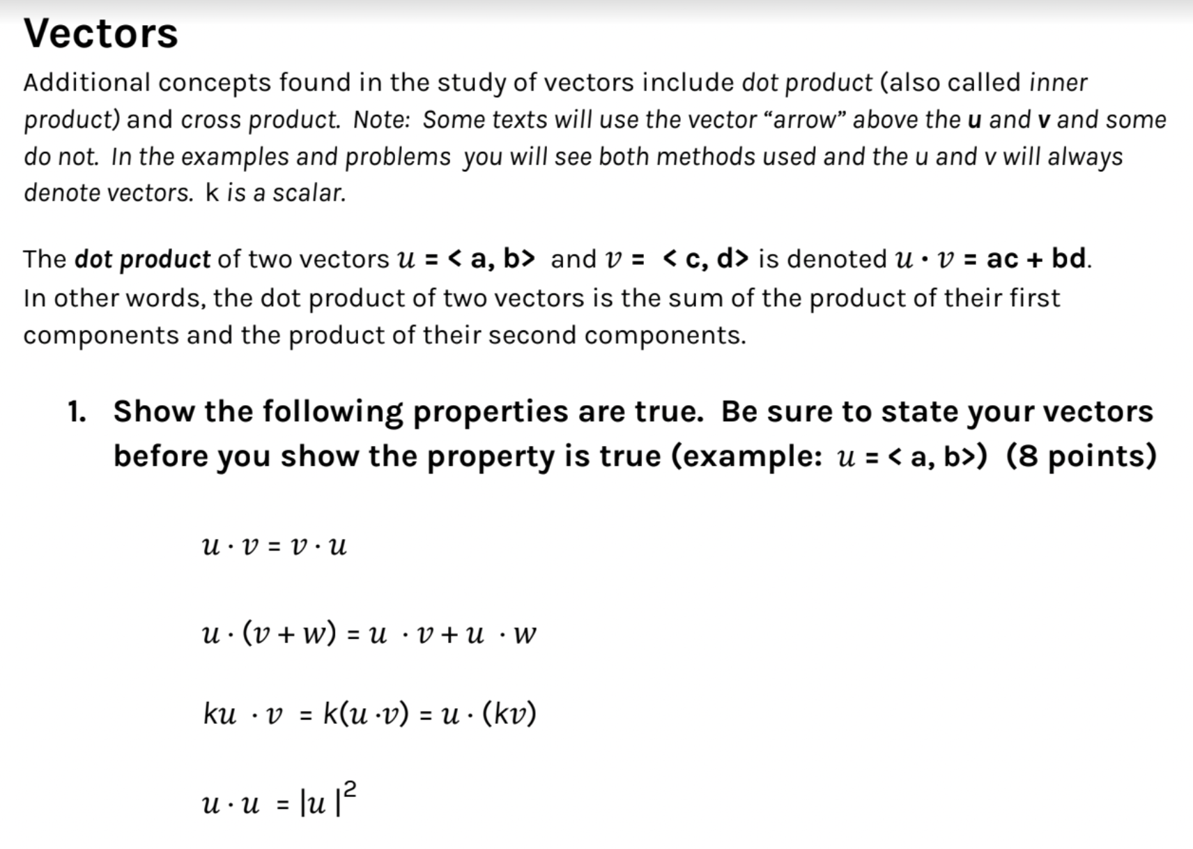 Solved Additional concepts found in the study of vectors | Chegg.com