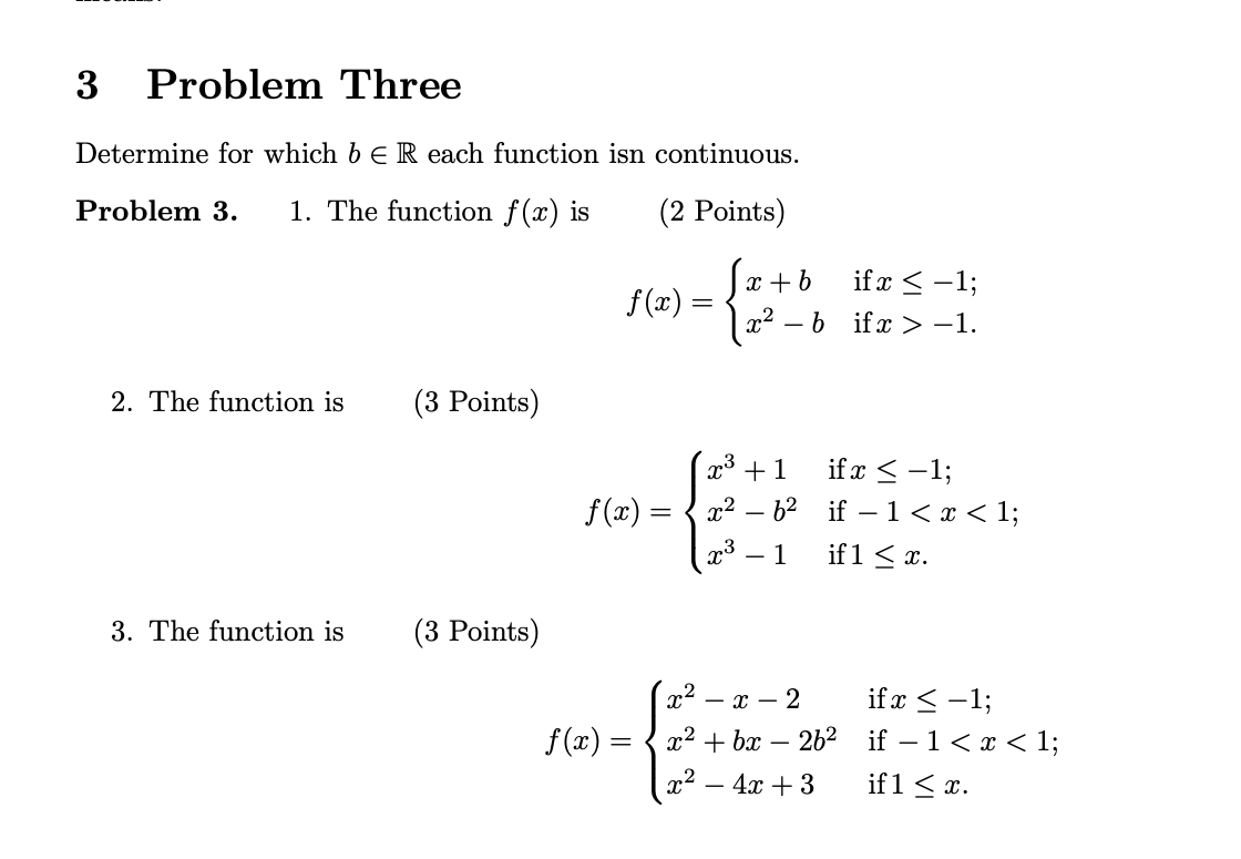 Solved 3 ﻿Problem ThreeDetermine for which binR each | Chegg.com