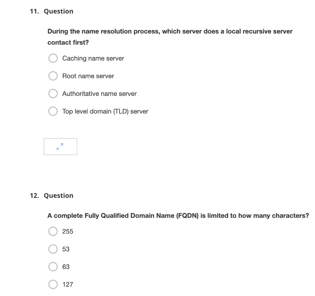 Solved 11. Question During the name resolution process, | Chegg.com
