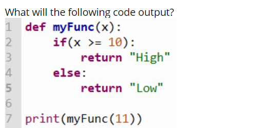 Solved N Олл What will the following code output? def | Chegg.com