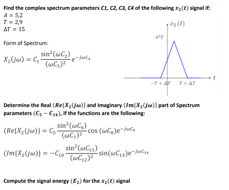 Solved Find the complex spectrum parameters C1, C2, C3, C4 | Chegg.com