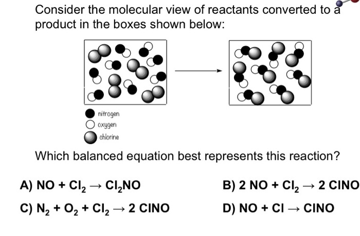 Solved Consider the molecular view of reactants converted to | Chegg.com