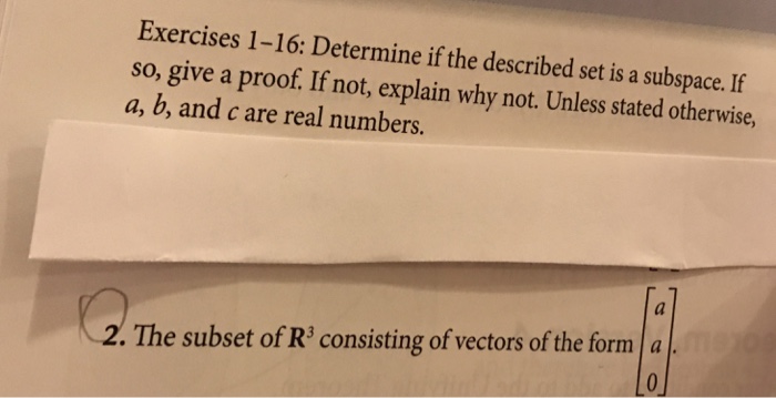Solved Exercises 1-16: Determine if the described set is a | Chegg.com