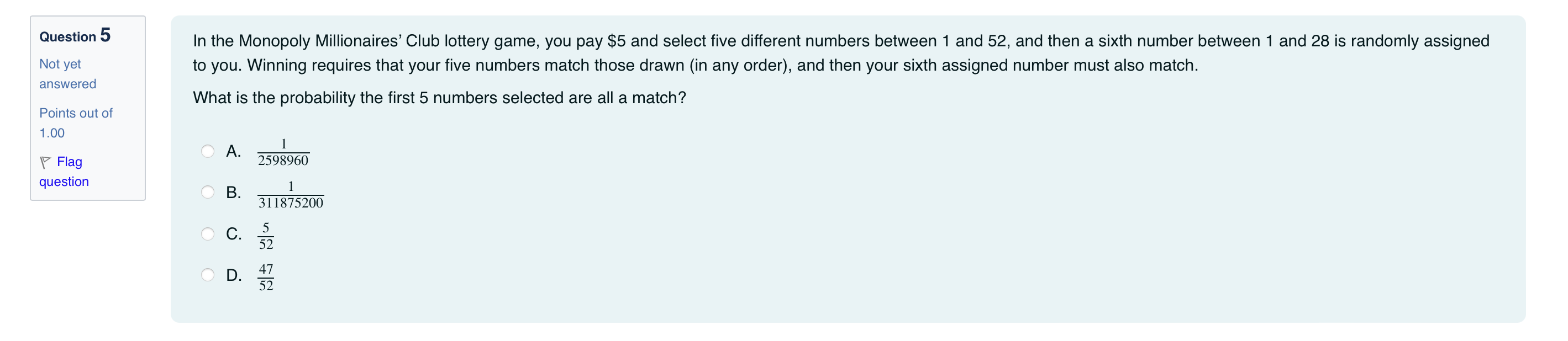Solved In the Monopoly Millionaires’ Club lottery game, you | Chegg.com