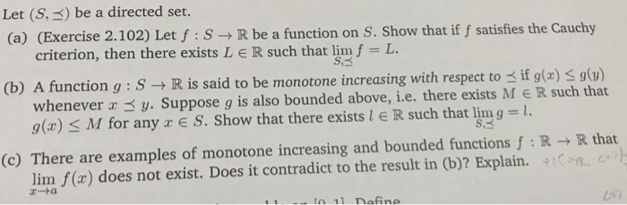 Solved What is directed set? How can I show part a and part | Chegg.com