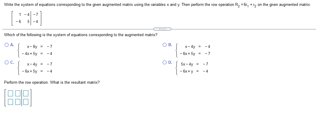 Solved Write the system of equations corresponding to the | Chegg.com