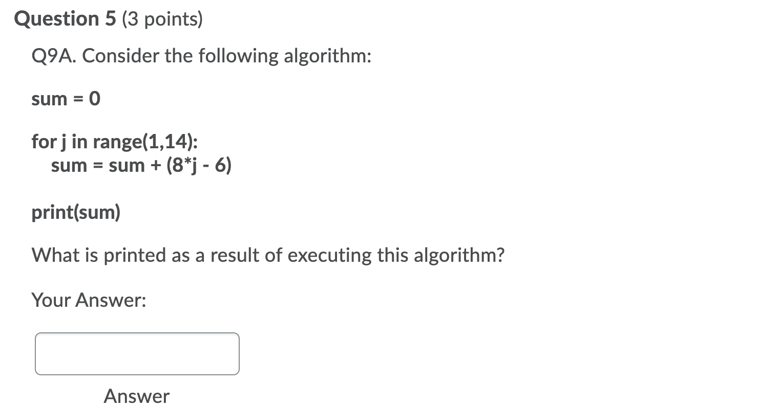 Solved Question 5 3 Points Q9a Consider The Following 