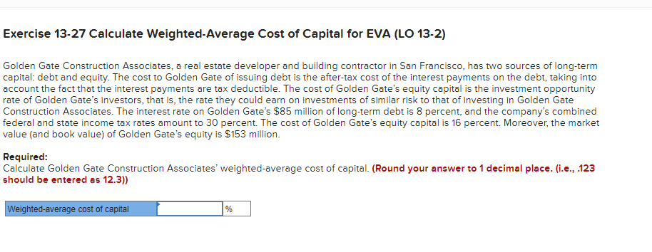 Solved Exercise 13-27 Calculate Weighted-Average Cost of | Chegg.com