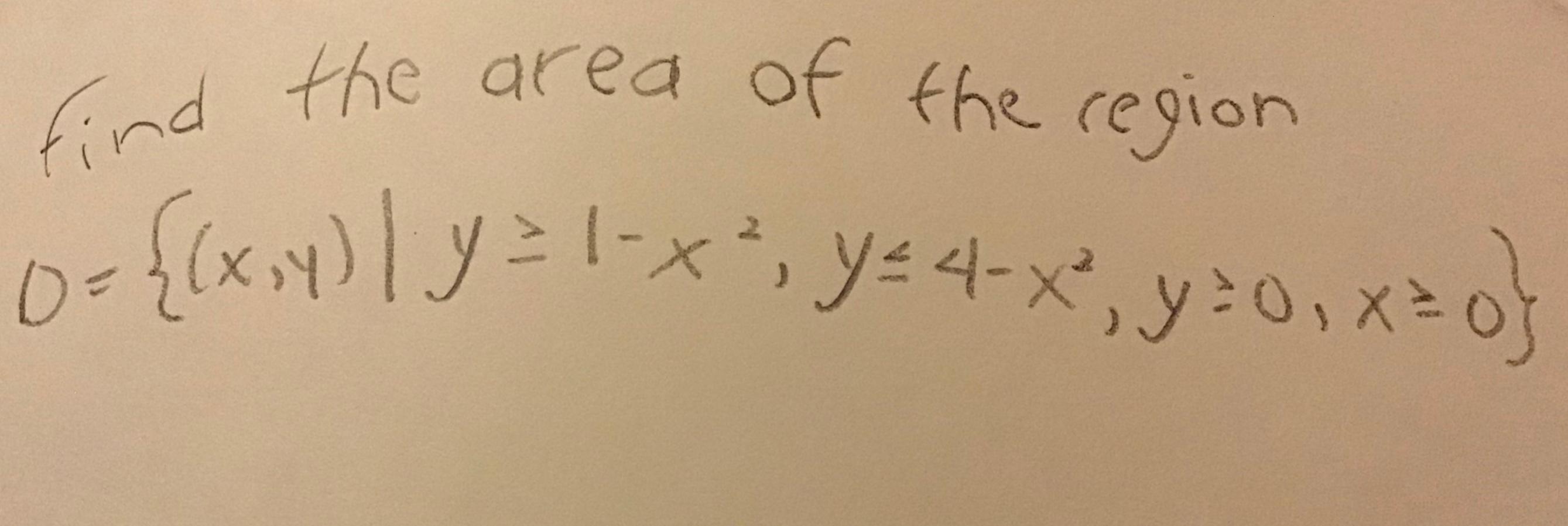 Solved find the area of the region O y4 | Chegg.com
