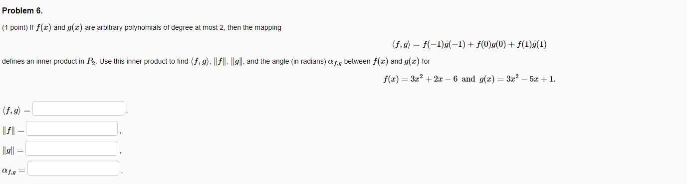 Solved (1 point) If f(x) and g(x) are arbitrary polynomials | Chegg.com