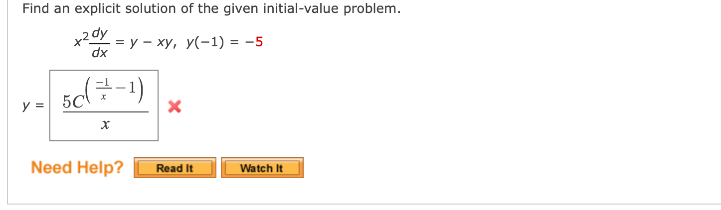 Solved Find an explicit solution of the given initial-value | Chegg.com