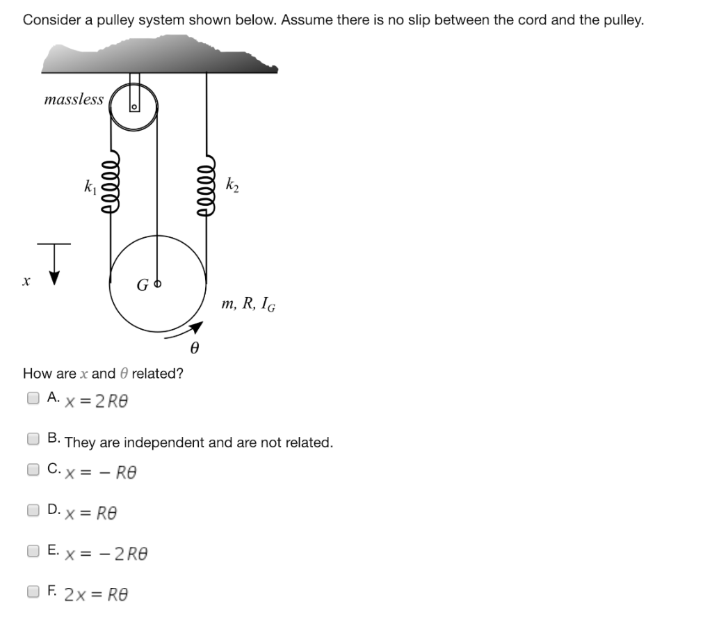 Solved Consider a pulley system shown below. Assume there is | Chegg.com Solved Consider a pulley system shown below. Assume there is | Chegg.com