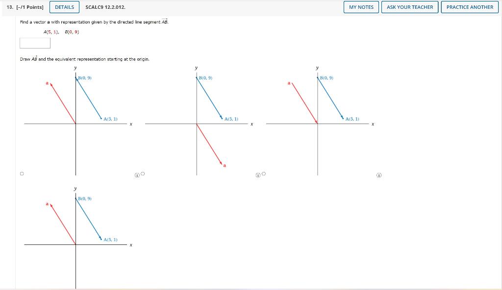 Solved Find a vector a with representation given by the | Chegg.com