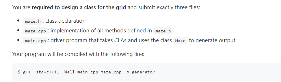 @ Maze Generation A data structure for representing a | Chegg.com