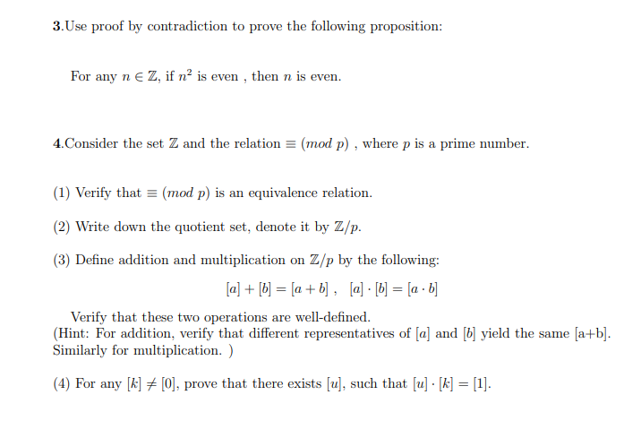 Solved 3.Use proof by contradiction to prove the following | Chegg.com