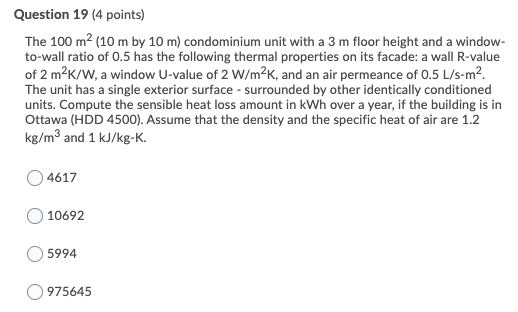 Solved Question 19 (4 points) The 100 m2 (10 m by 10 m) | Chegg.com