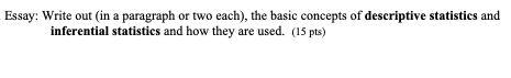 Solved Essay: Write out (in a paragraph or two each), the | Chegg.com