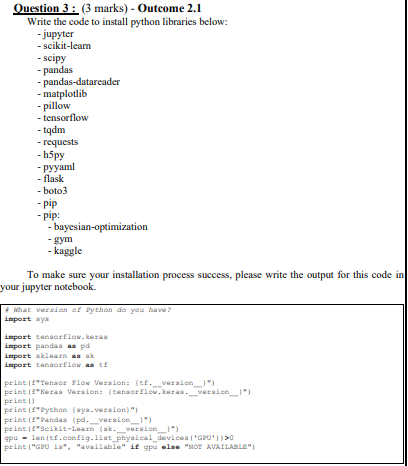 Solved Assignment Task and direction: a. Install Python | Chegg.com