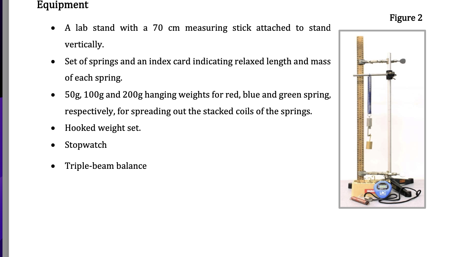 Solved Select a spring and then use the triple-beam balance | Chegg.com