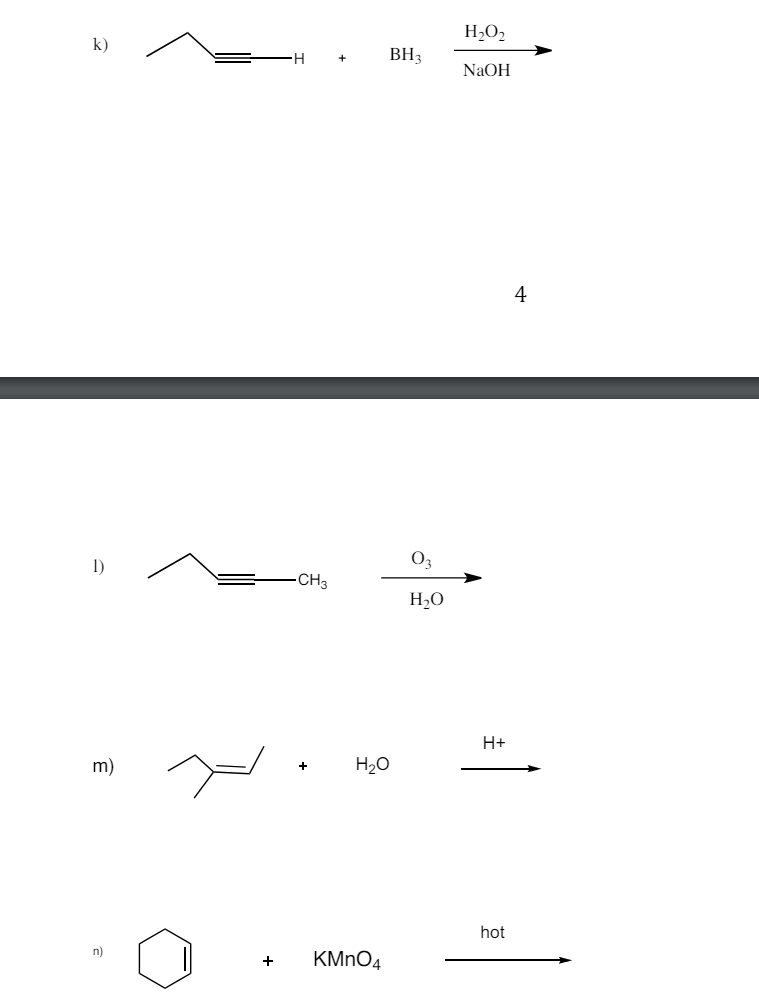 Solved For the following reactions, draw the structures for | Chegg.com