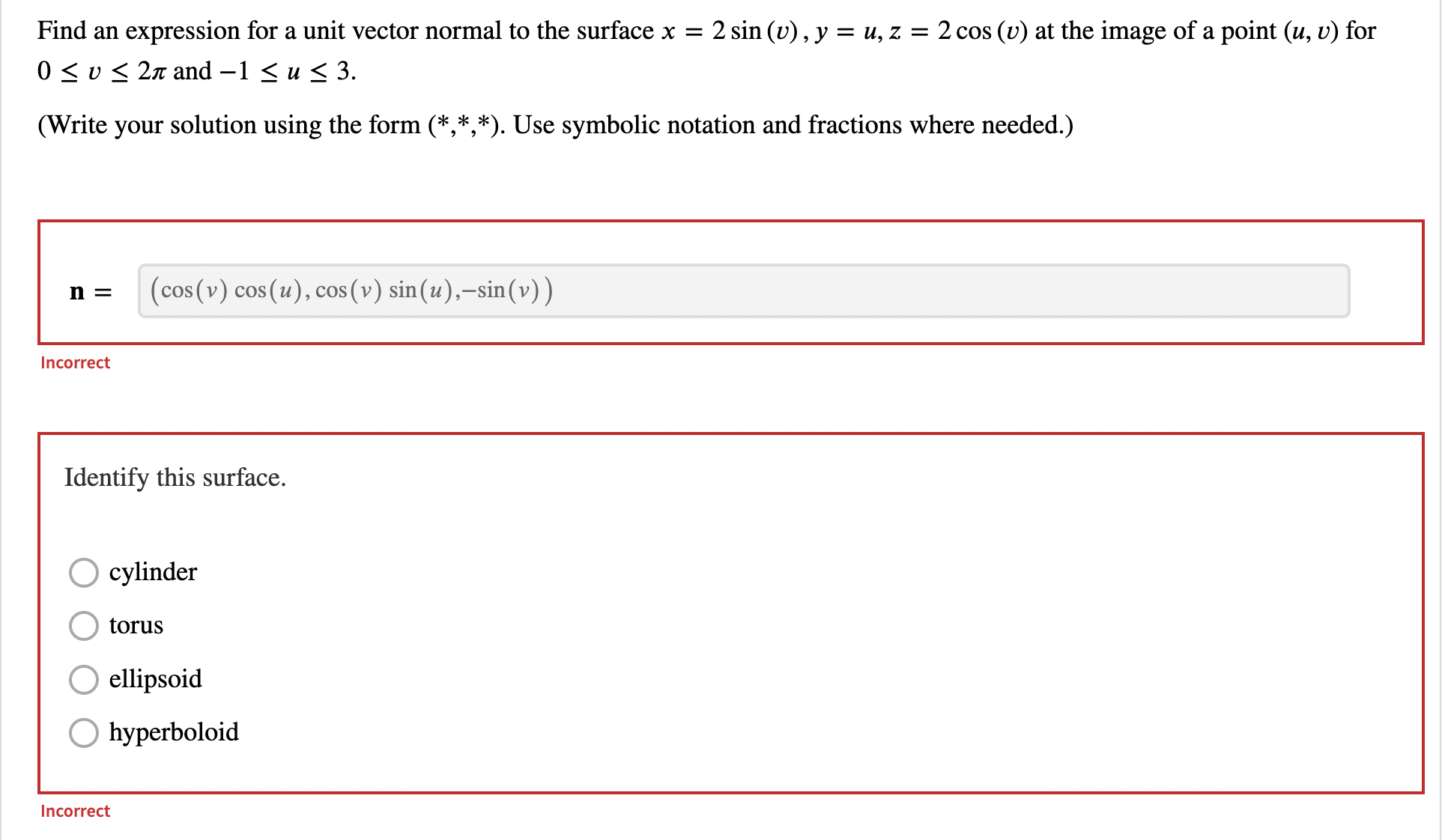 Solved Find an expression for a unit vector normal to the | Chegg.com