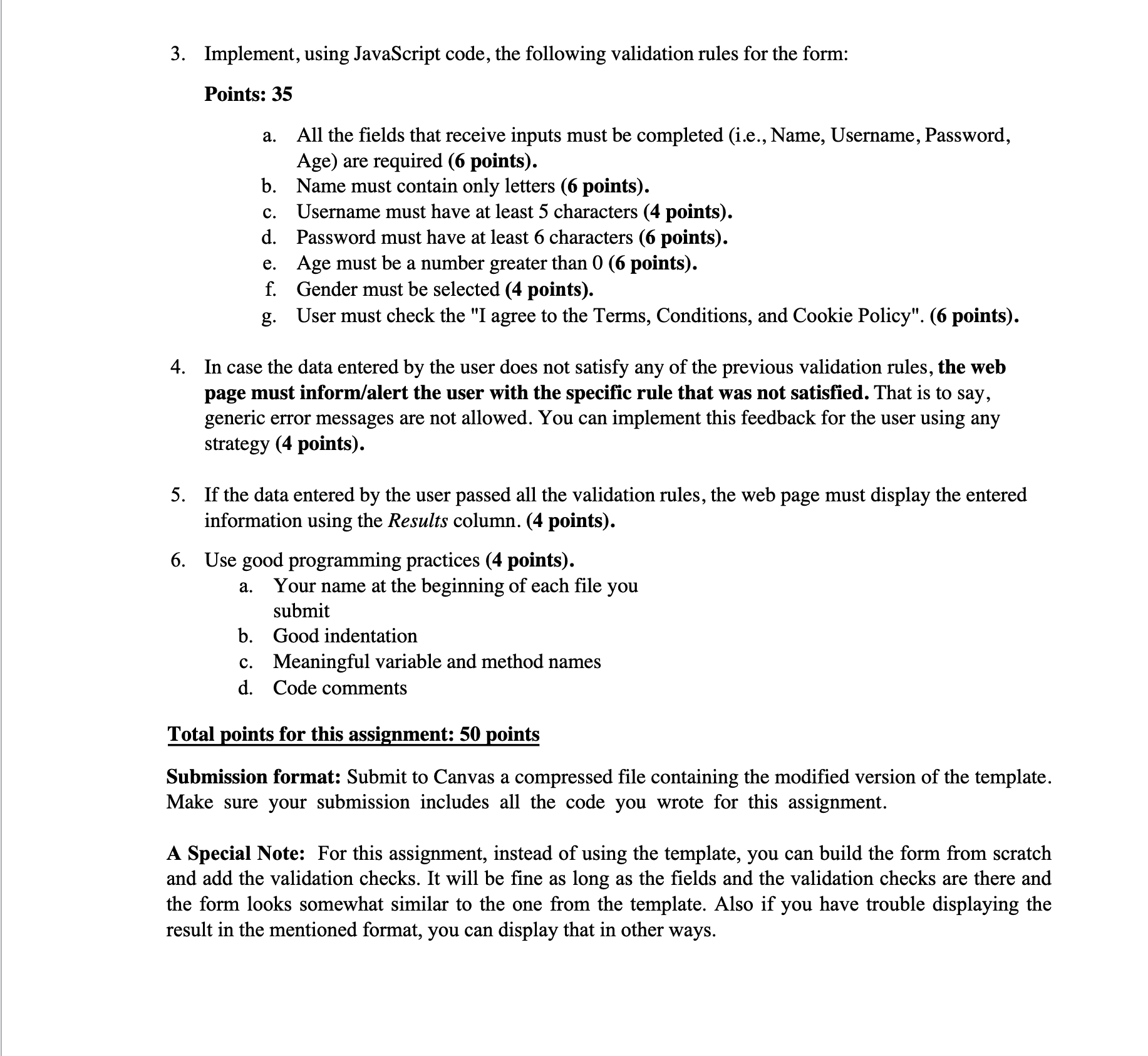 Solved Objective: Familiarize with HTML form validation | Chegg.com