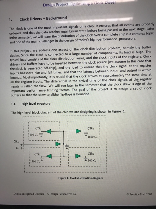 Design Project: Optim a Cock Driver 1. Clock Drivers | Chegg.com