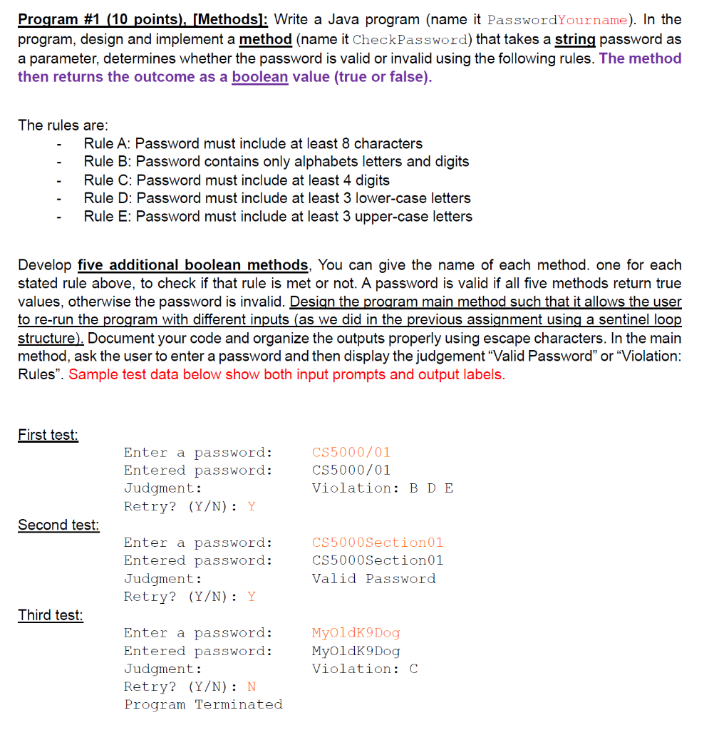 Solved Program #1 (10 points), [Methods: Write a Java | Chegg.com Solved Program #1 (10 points), [Methods: Write a Java | Chegg.com