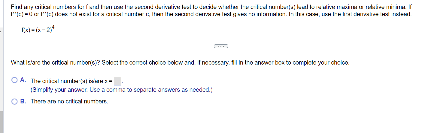 Solved Find any critical numbers for f ﻿and then use the | Chegg.com