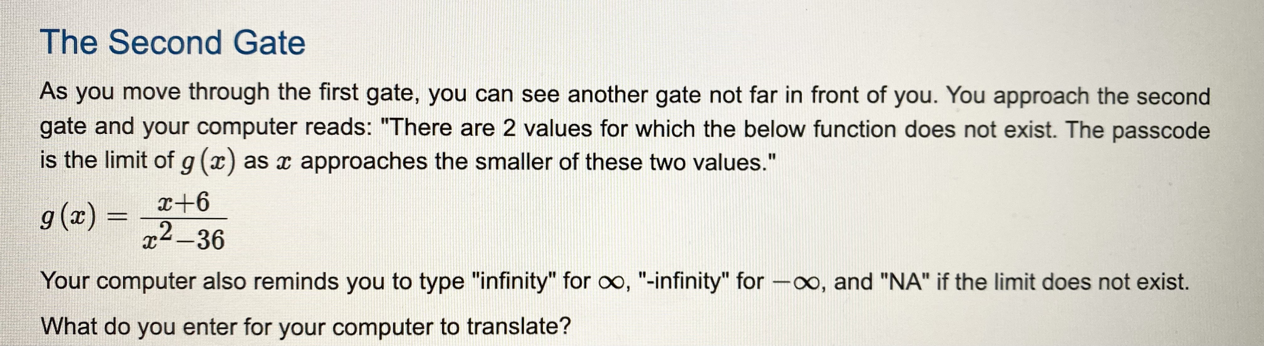 Solved The Second Gate As you move through the first gate, | Chegg.com