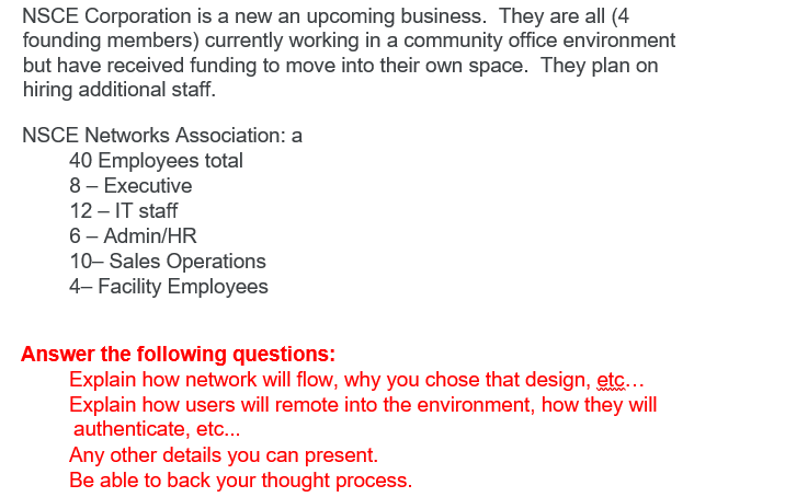 Solved NSCE Corporation is a new an upcoming business. They | Chegg.com