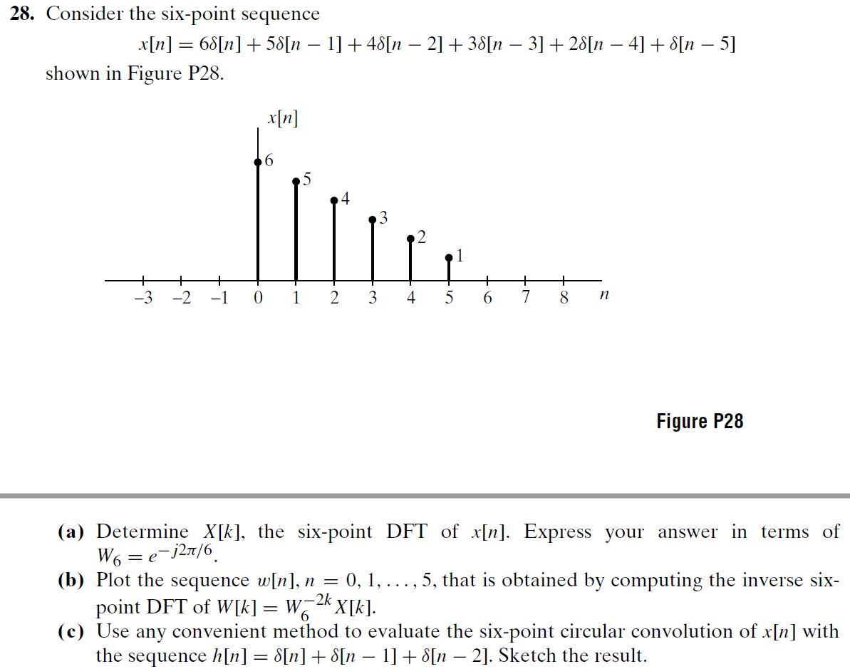 Solved 28. Consider the six-point sequence | Chegg.com
