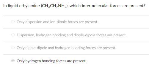 Solved In liquid ethylamine (CH3CH2NH2), which | Chegg.com