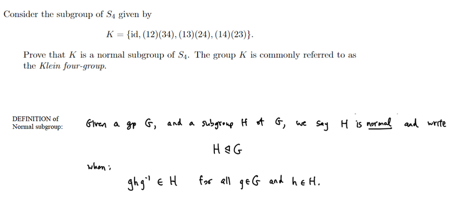 Solved Consider The Subgroup Of S4 Given By 
