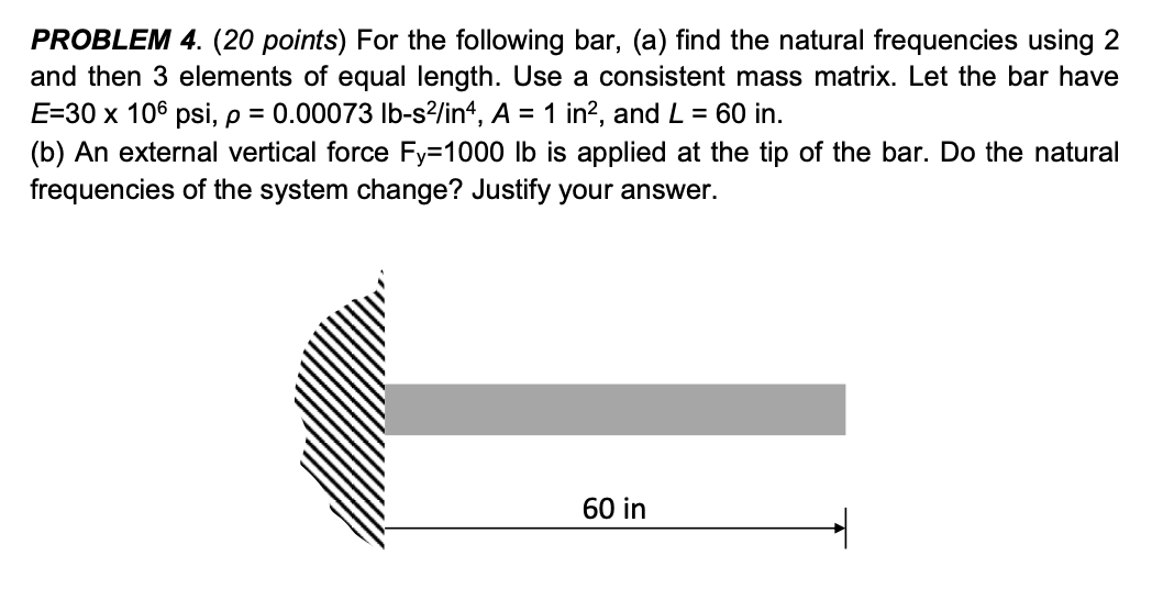 Solved PROBLEM 4. (20 points) For the following bar, (a) | Chegg.com