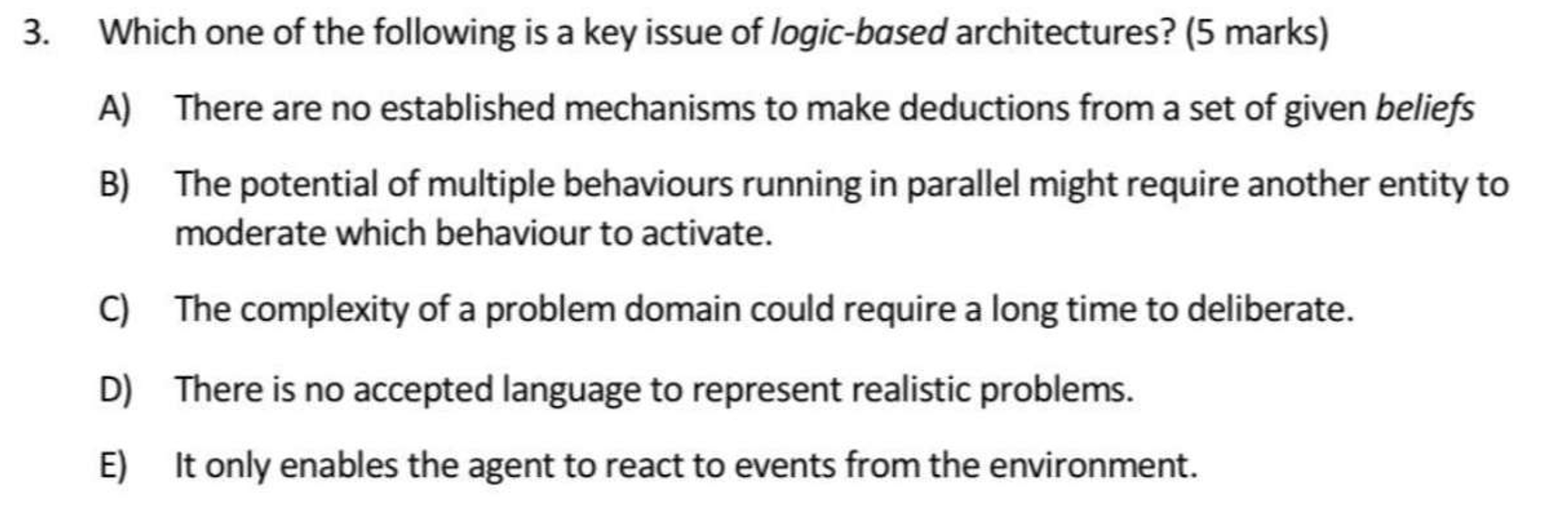 Solved 3. Which one of the following is a key issue of | Chegg.com