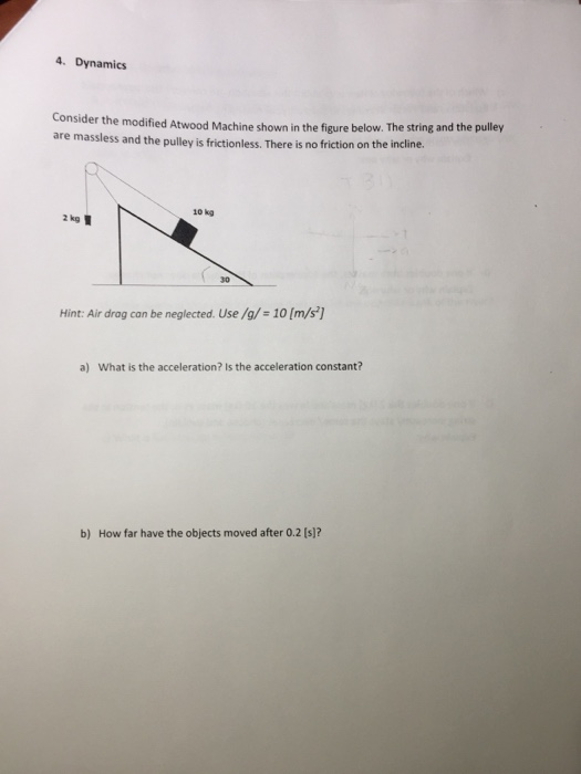 Solved 4. Dynamics Consider the modified Atwood Machine | Chegg.com