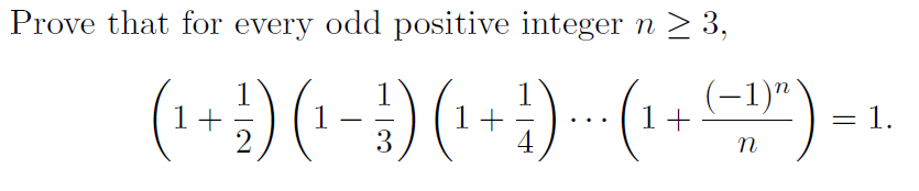 Solved Prove that for every odd positive integer n > 3, (1+) | Chegg.com
