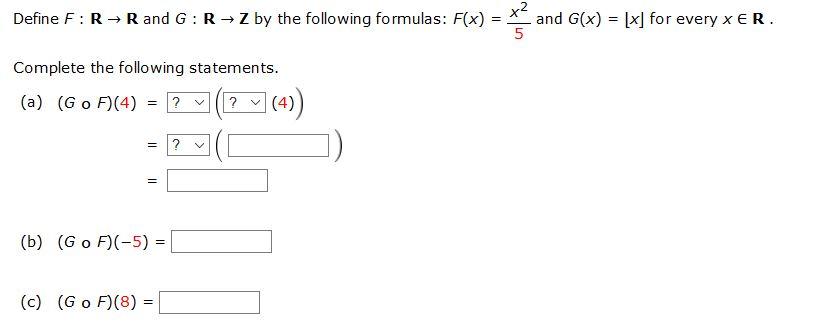 Solved Define F: Z+Z and G: Z → Z by the rules F(a) = 8a and | Chegg.com