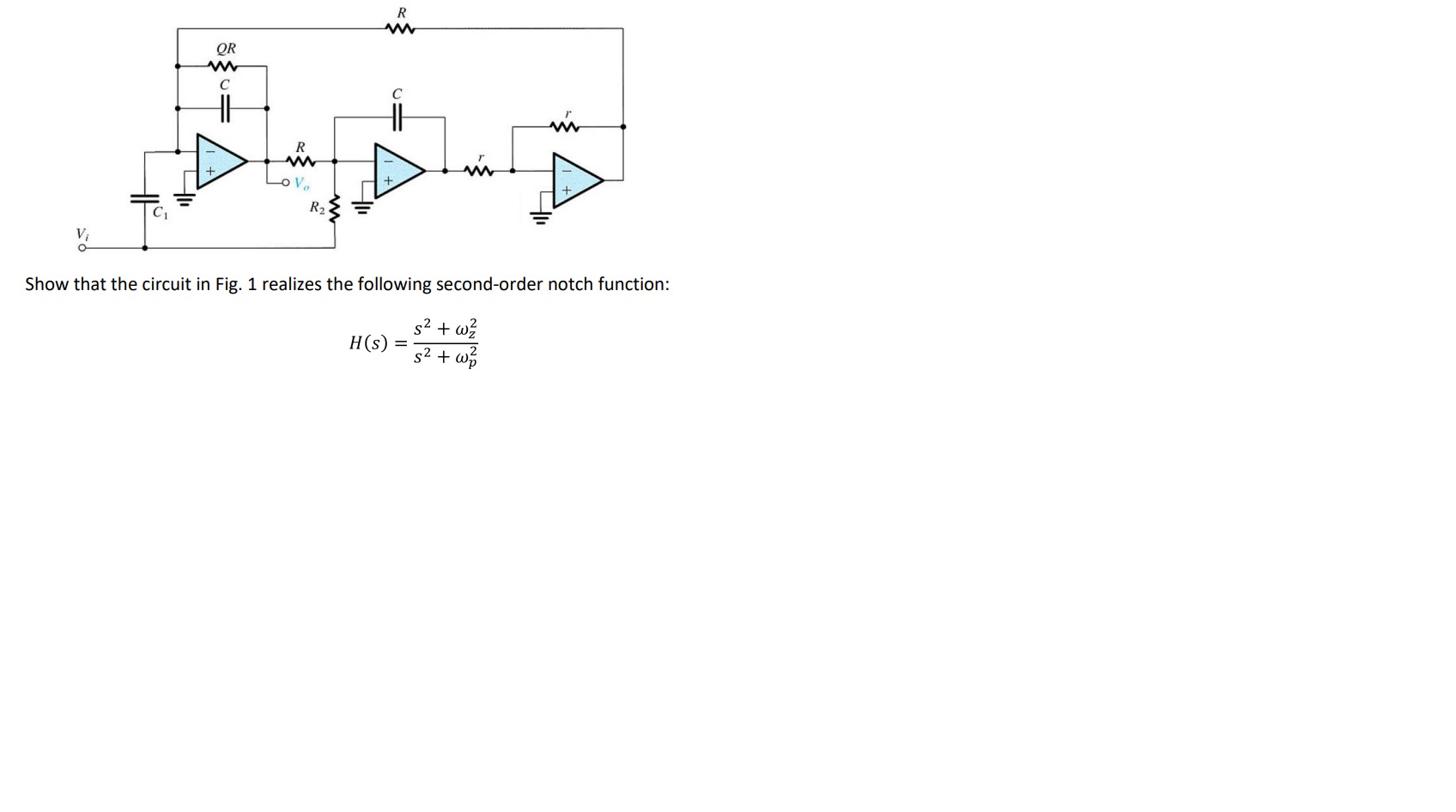 Solved Show that the circuit in Fig. 1 realizes the | Chegg.com