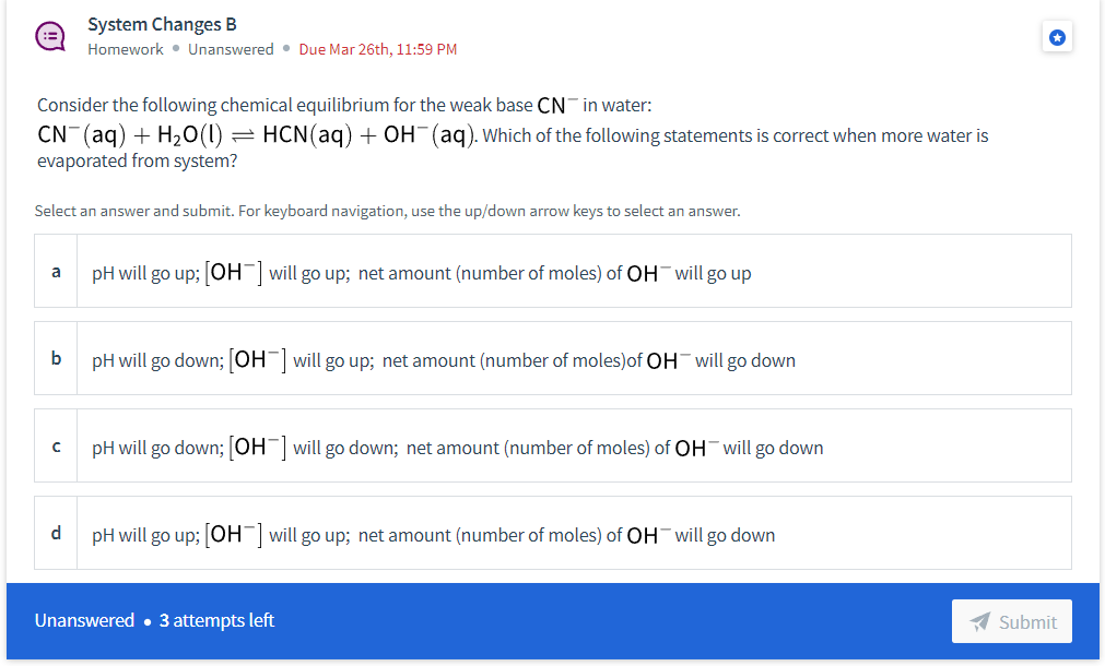 Solved System Changes B Homework - Unanswered - Due Mar | Chegg.com