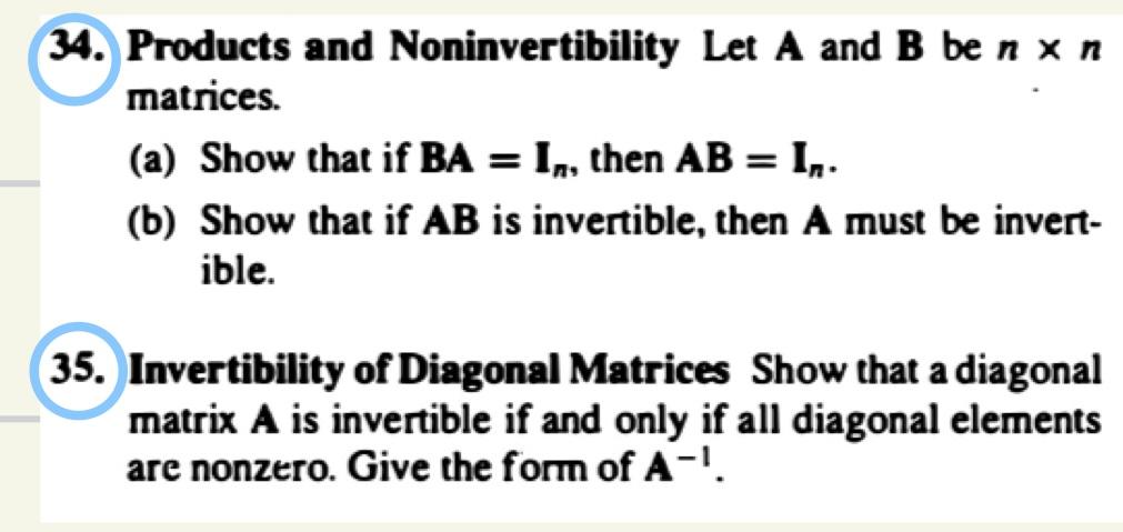Solved Products and Noninvertibility 1) Let A and B be n x n | Chegg.com