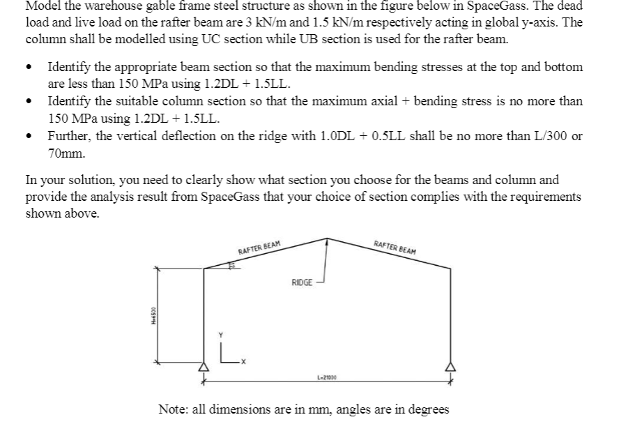 Solved . Model the warehouse gable frame steel structure as | Chegg.com